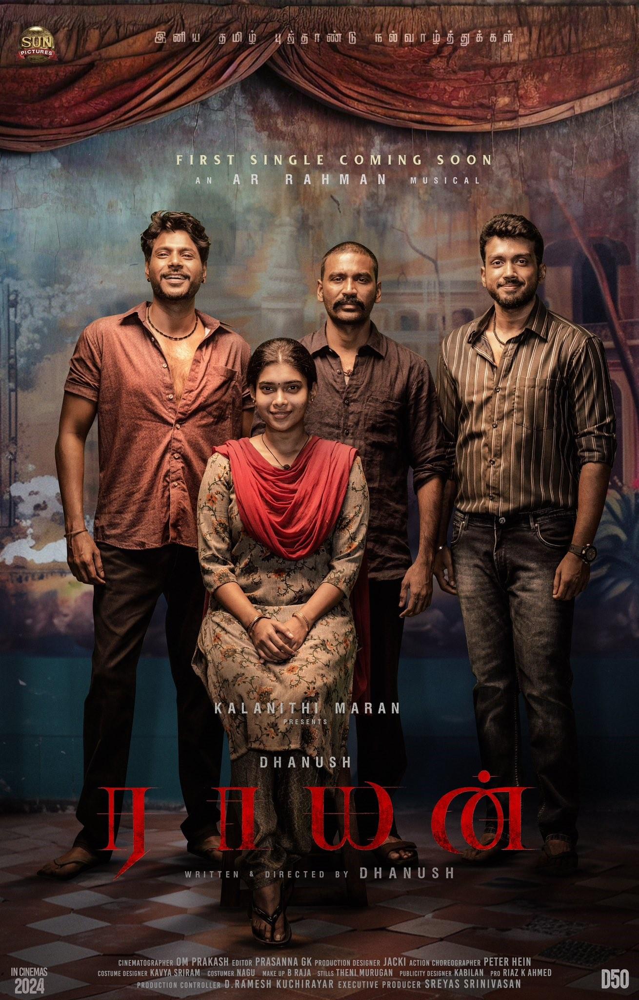 Raayan: Release date, First single update on the Dhanush film Tamil Movie, Music Reviews and News